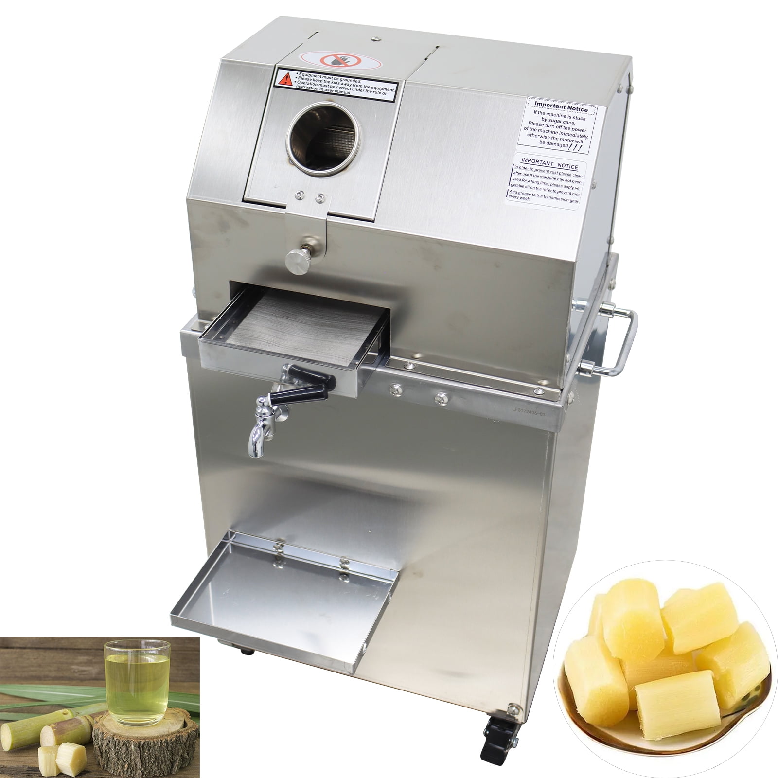 Sugarcane Ginger Press Juicer Machine Stainless Steel Crushing Roller ...