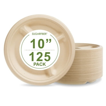 Brheez Disposable Plates Eco Friendly Compostable Biodegradable Round ...