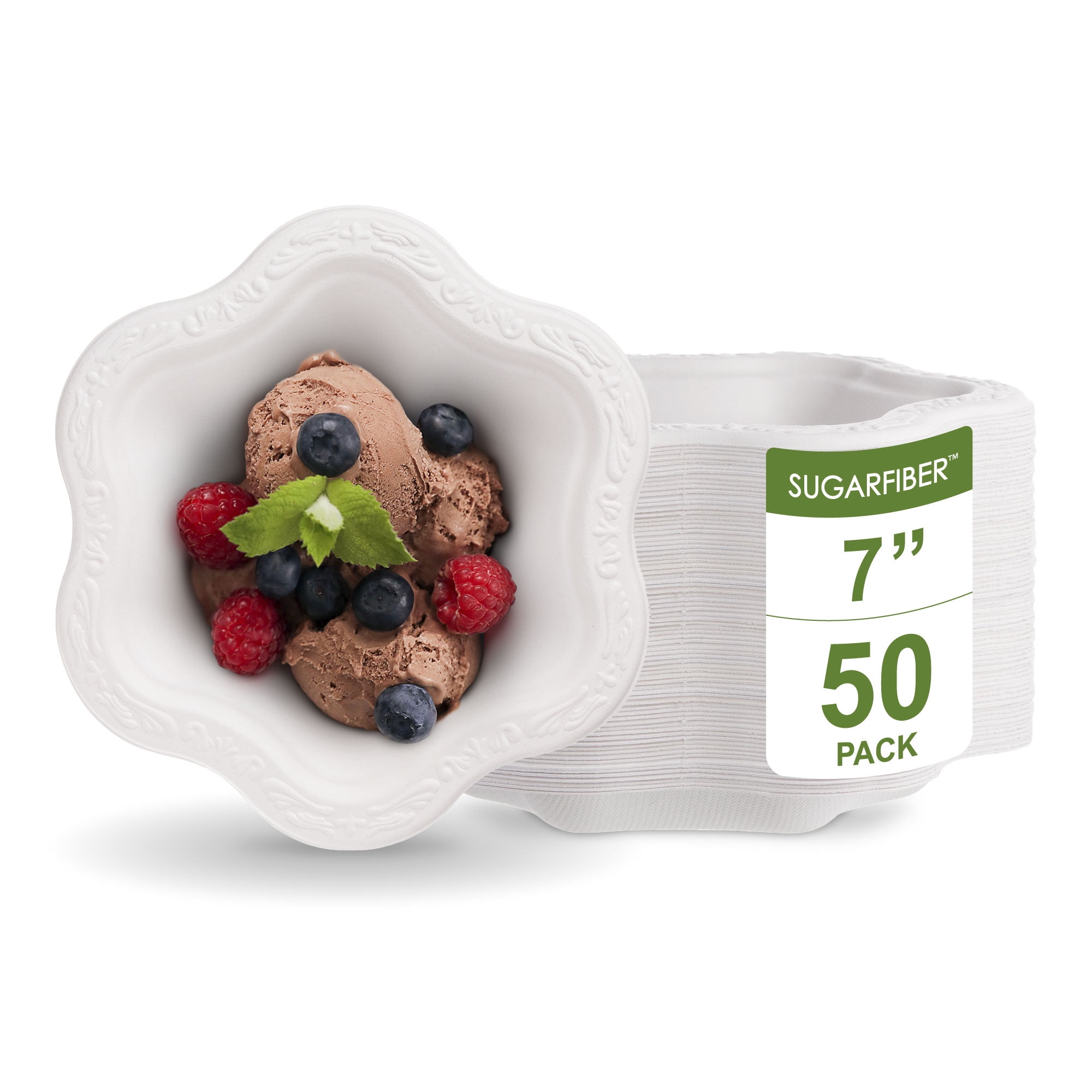 Sugarfiber 7 inch Compostable Floral Paper Plates for Dinners, Parties ...