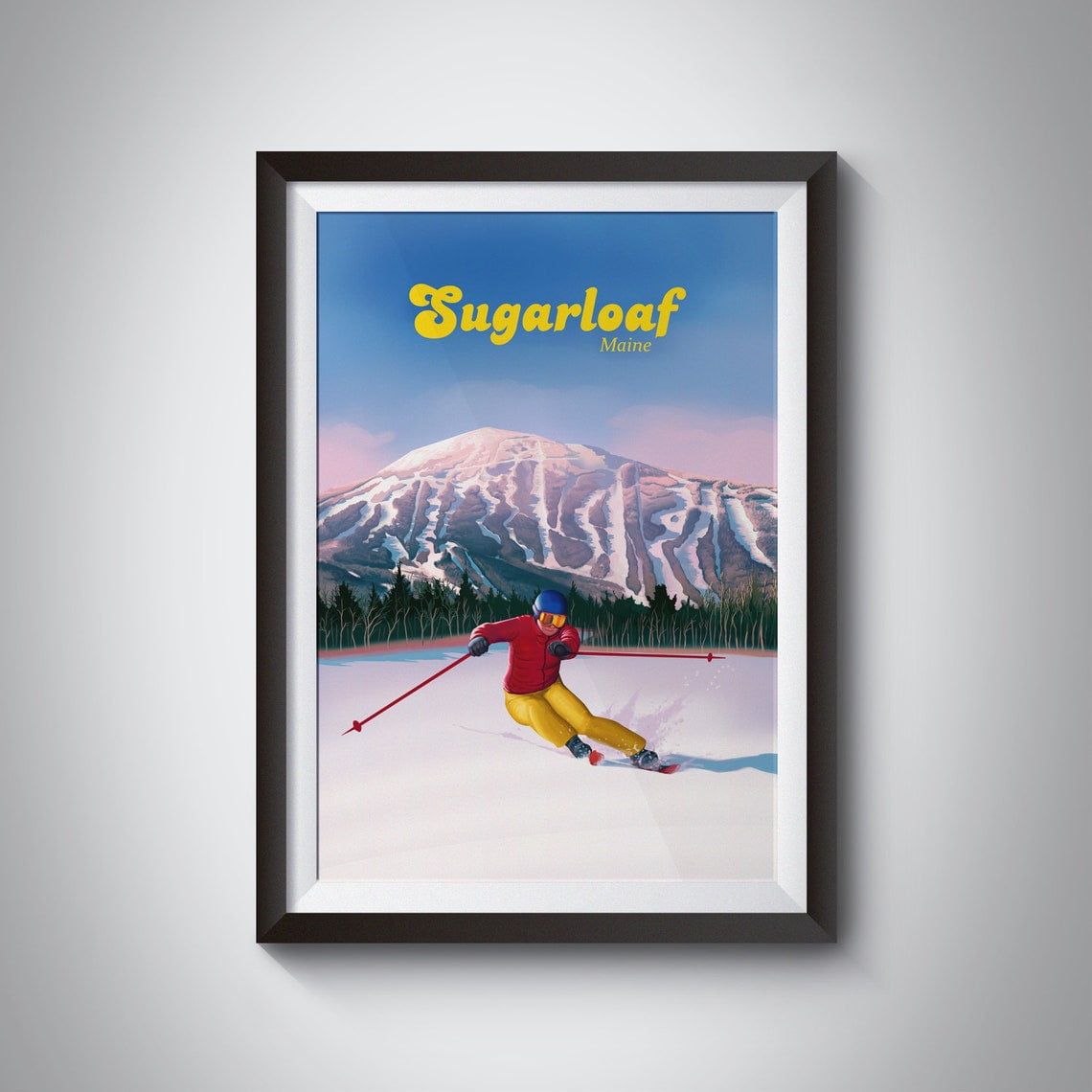 Sugarloaf Ski Resort Poster, Usa Maine, Carrabassett Valley, Sugarloaf ...