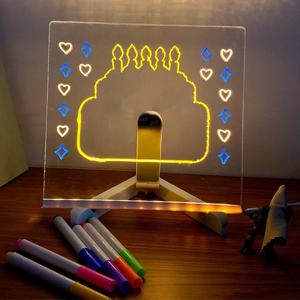 Sugarty LED Note Board with Colors Pen Stand Portable Glow Memo Board ...