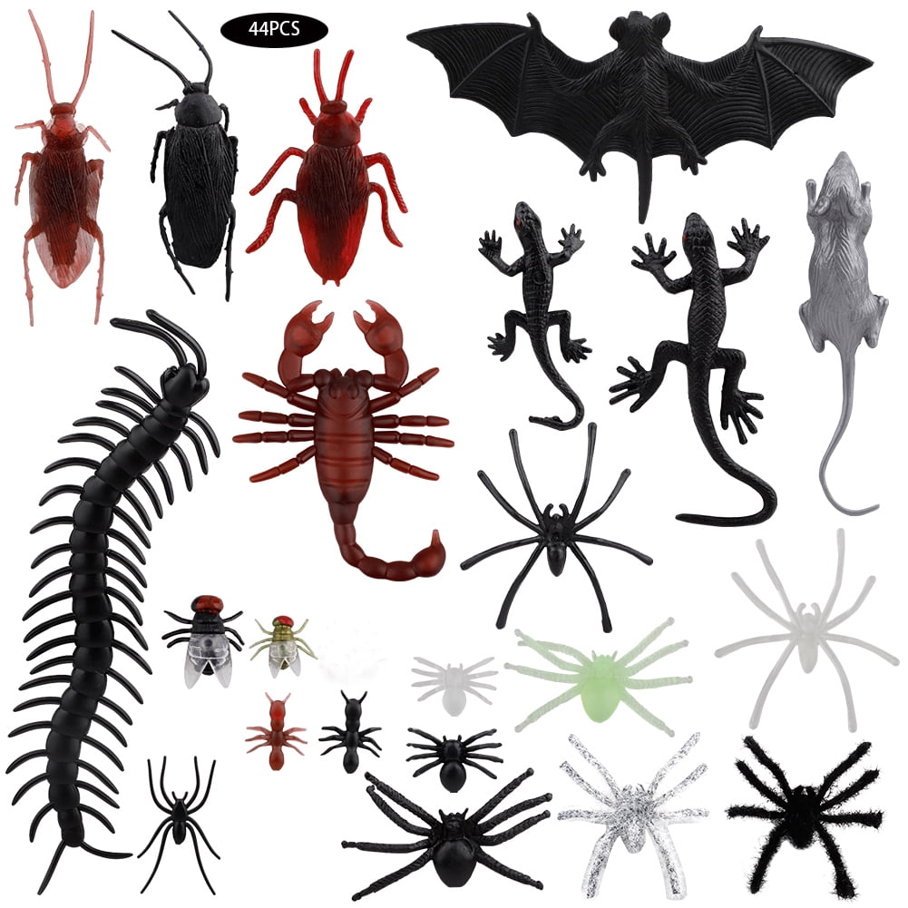 Sugeryy 44Pcs Plastic Realistic Bugs Artificial Scary Cockroaches ...