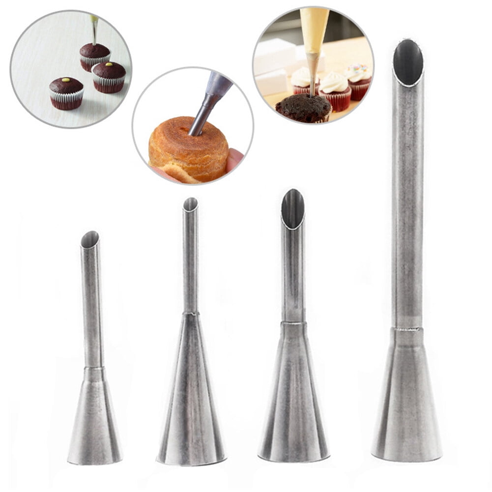 Sugeryy 4pcs Cream Icing Piping Nozzles Tips Stainless Steel Eclair ...