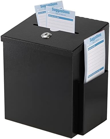 Suggestion Box with Slot and Lock, Wall Mounted Ballot & Donation Box ...