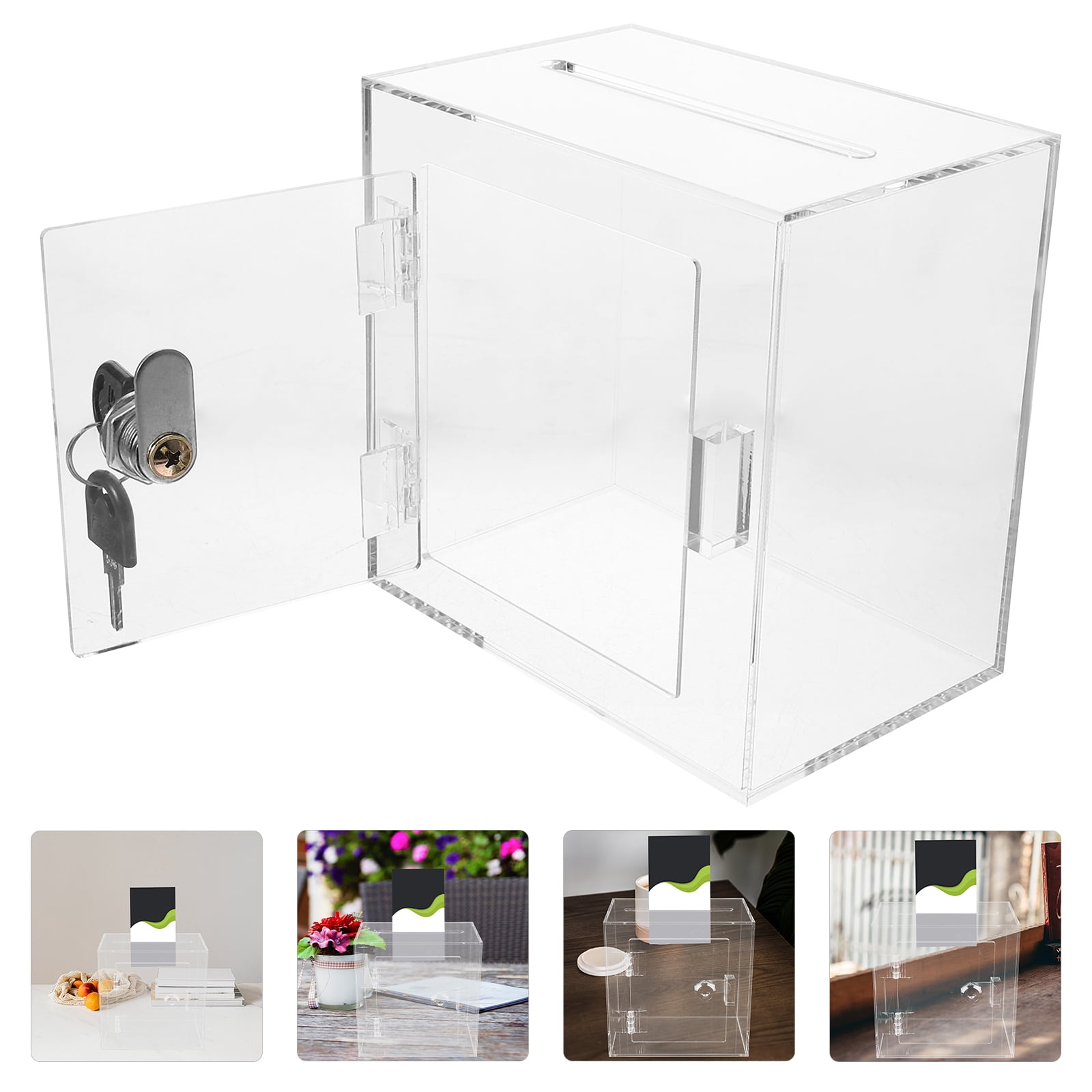 Amosfun Office Donation Box Transparent Acrylic 1Pcs - Walmart.com