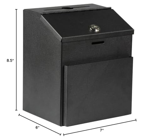 Suggestion Box with lock and keys Lock Metal Wall Mounted Ballot Box ...