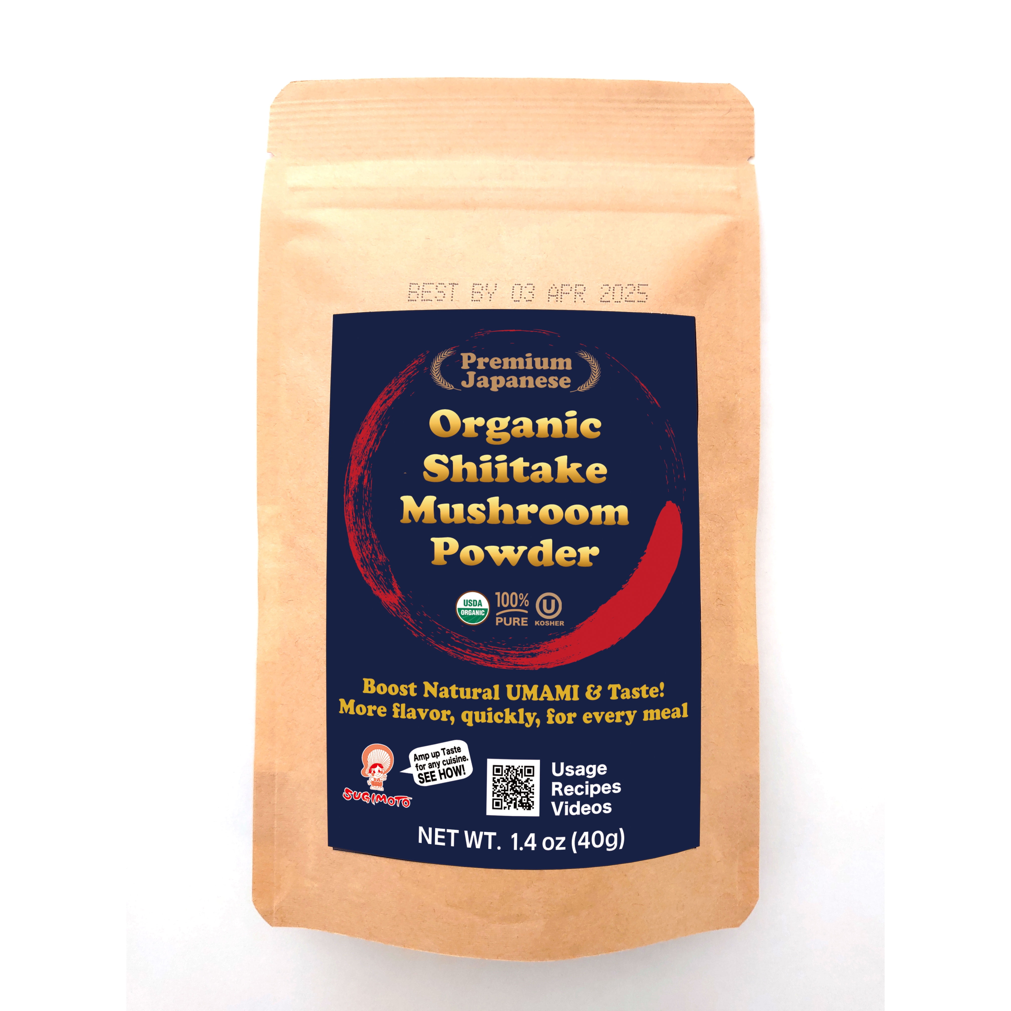 Sugimoto - Organic Forest-grown Japanese Shiitake Powder 40g, Natural ...