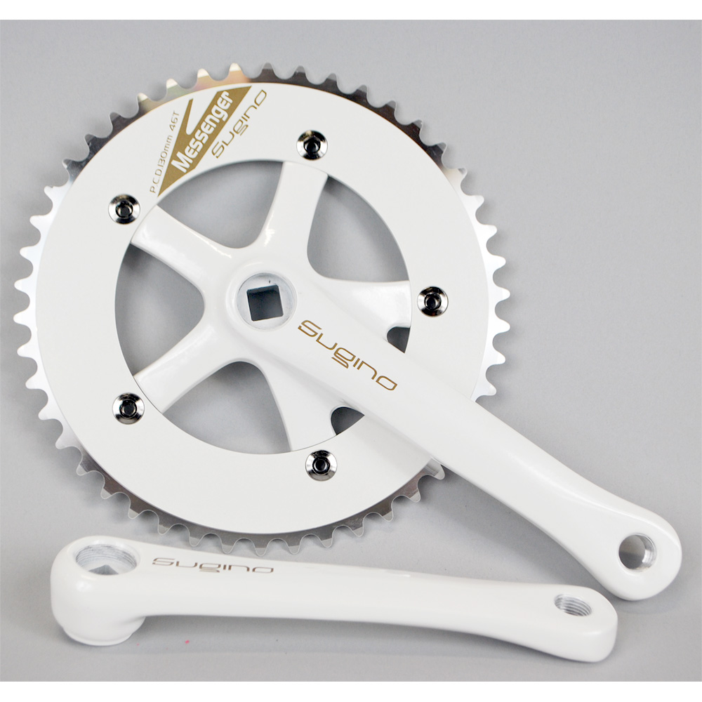 Sugino RD Messenger Track Crankset WHITE GOLD 165mm 46T 1/8 Fixed Single Speed - Walmart.com