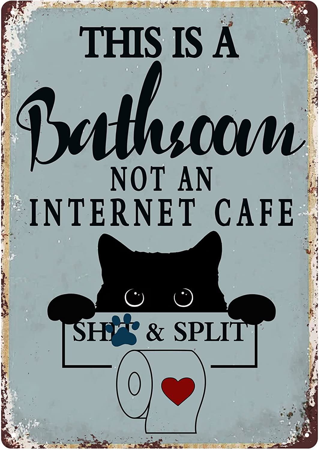 Sugoi Sarcastic Metal Tin Sign Funny Bathroom Wall Art Decor Signs 12 ...