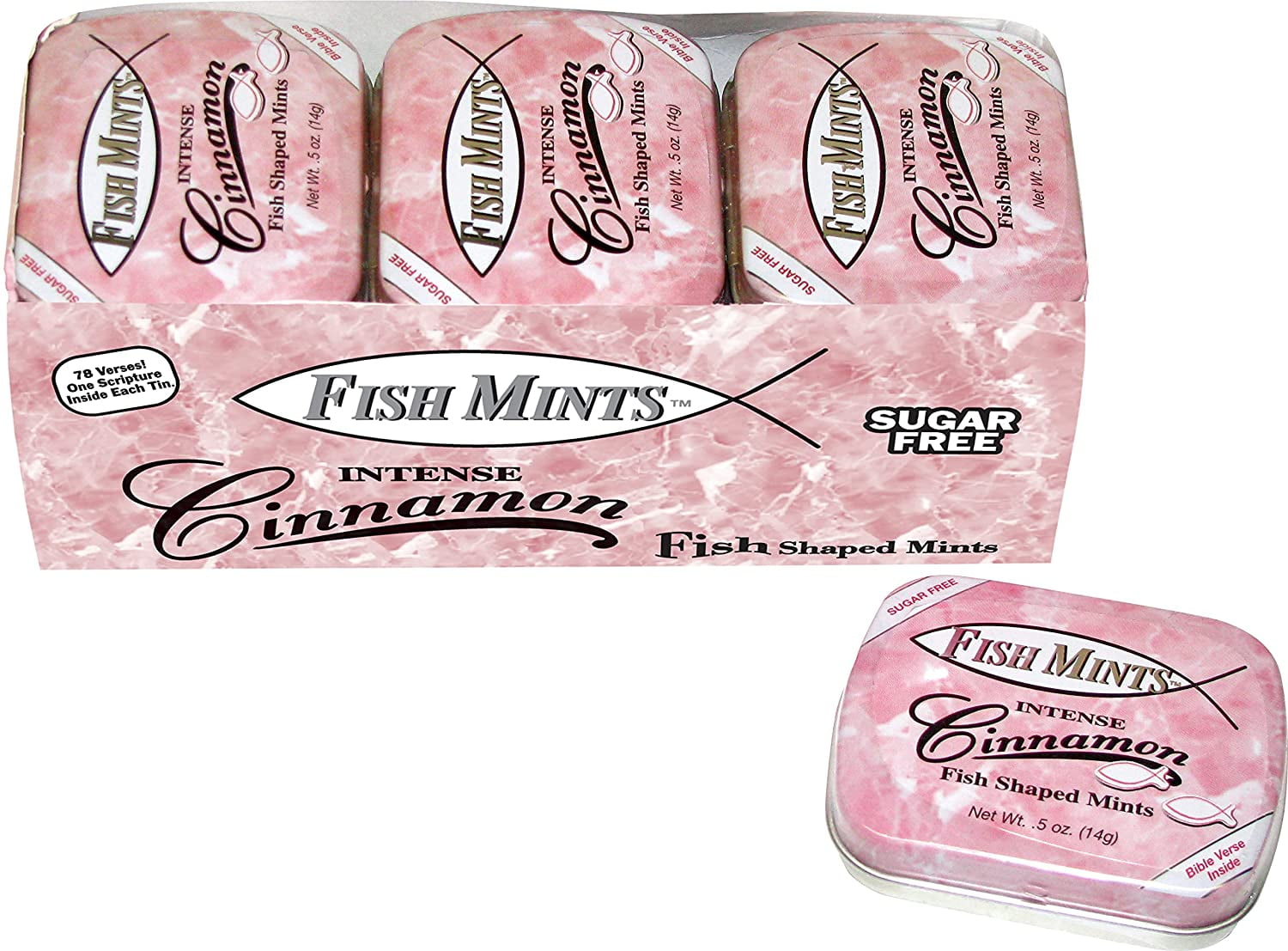 Sugr Fish Shped Cinnmon Flvored Mints in Pocket Sized Tin, 9 Count ...