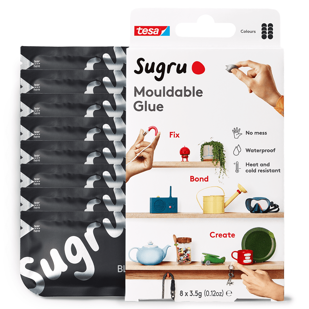 Sugru Moldable Glue, Multi-Purpose, Waterproof, Bonds Plastic, Metal ...