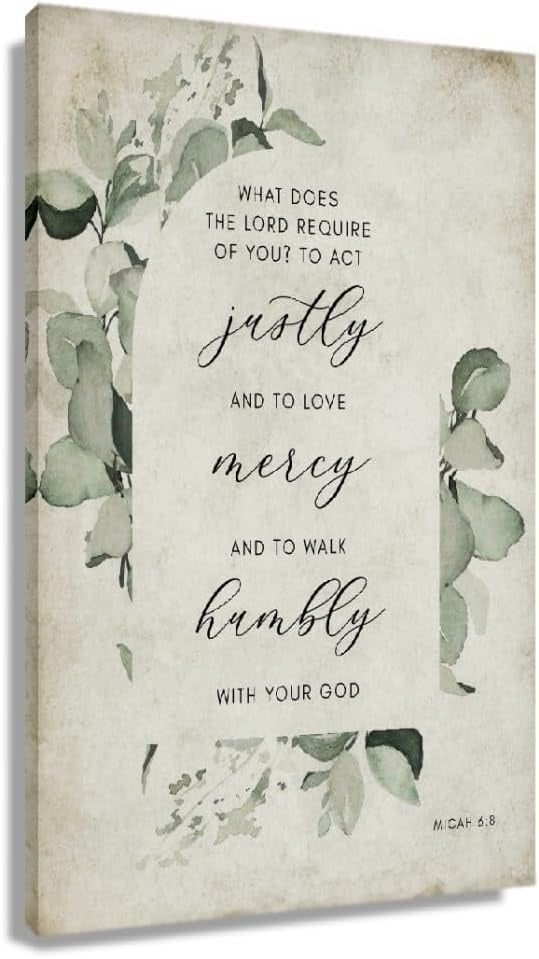 Sugsine Micah 6 8 Scripture Wall Art Bible Verse Poster Nature Decor ...