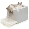 Suhaco XL Kitty Cat Litter Box: Enclosed, Foldable, Anti-Splashing ...