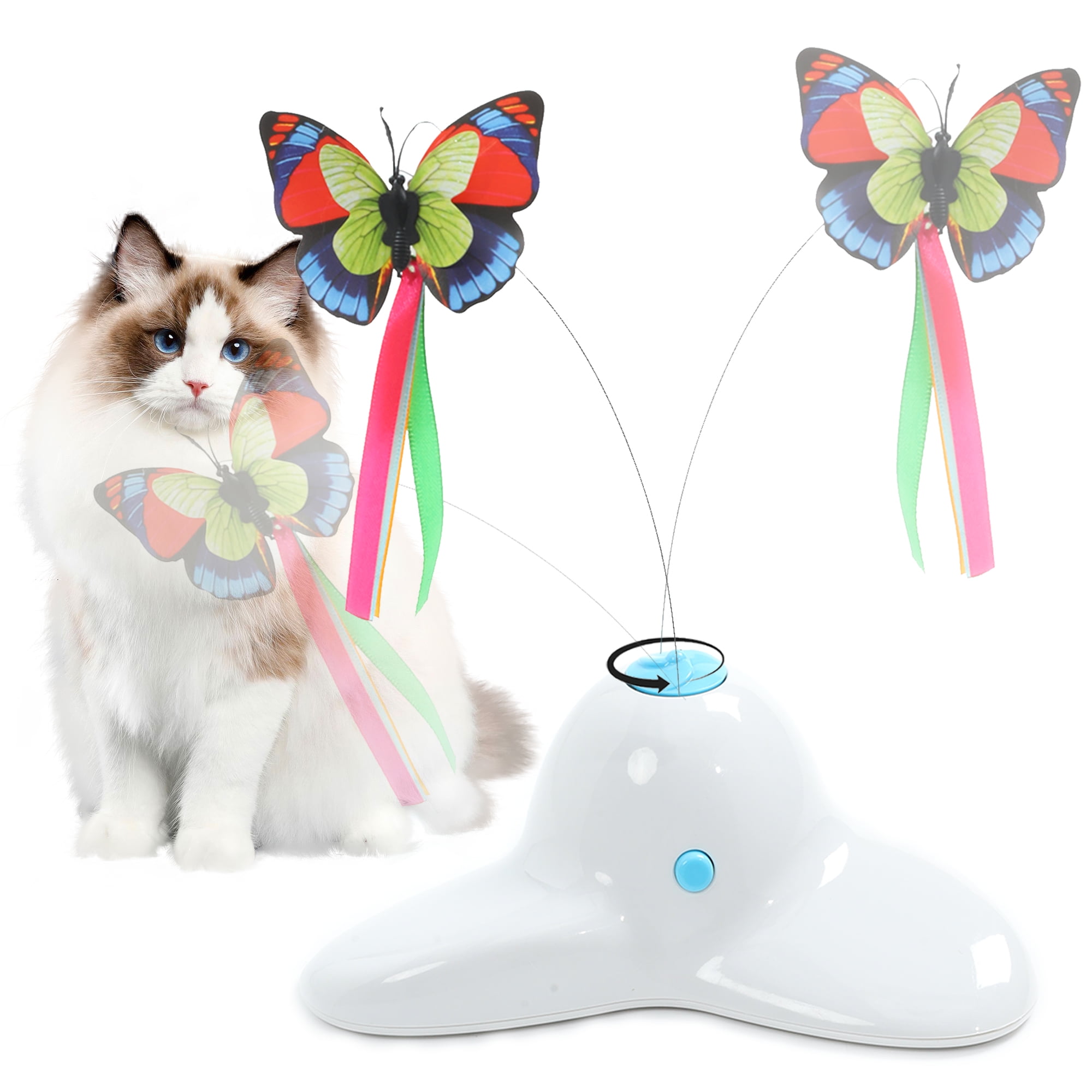 Suhaco Cat Toys Interactive Butterfly Kitty Toy Automatic Self Playing ...