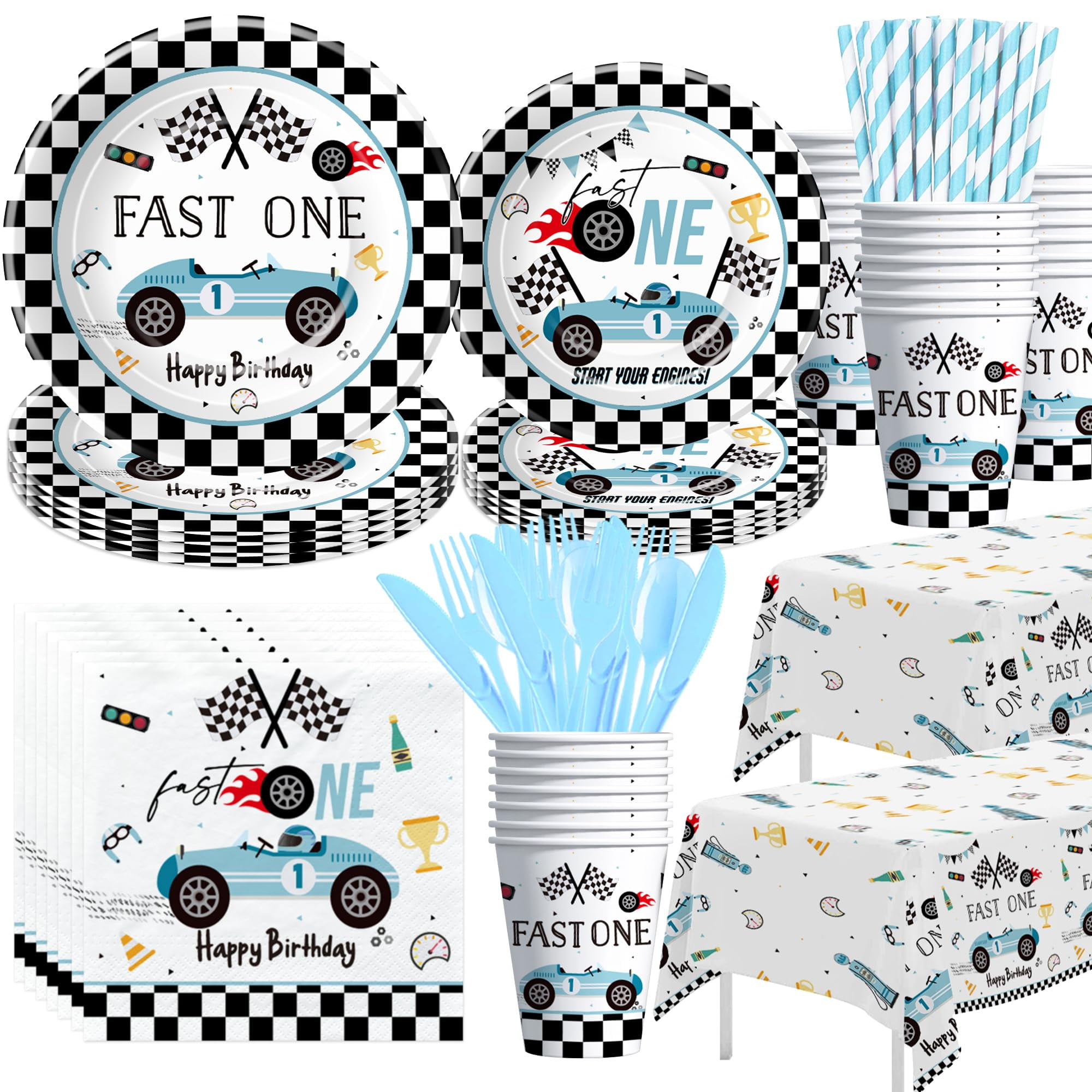 Suhelkit Fast One Birthday RRF12 Decorations For Boys Tableware - Blue ...