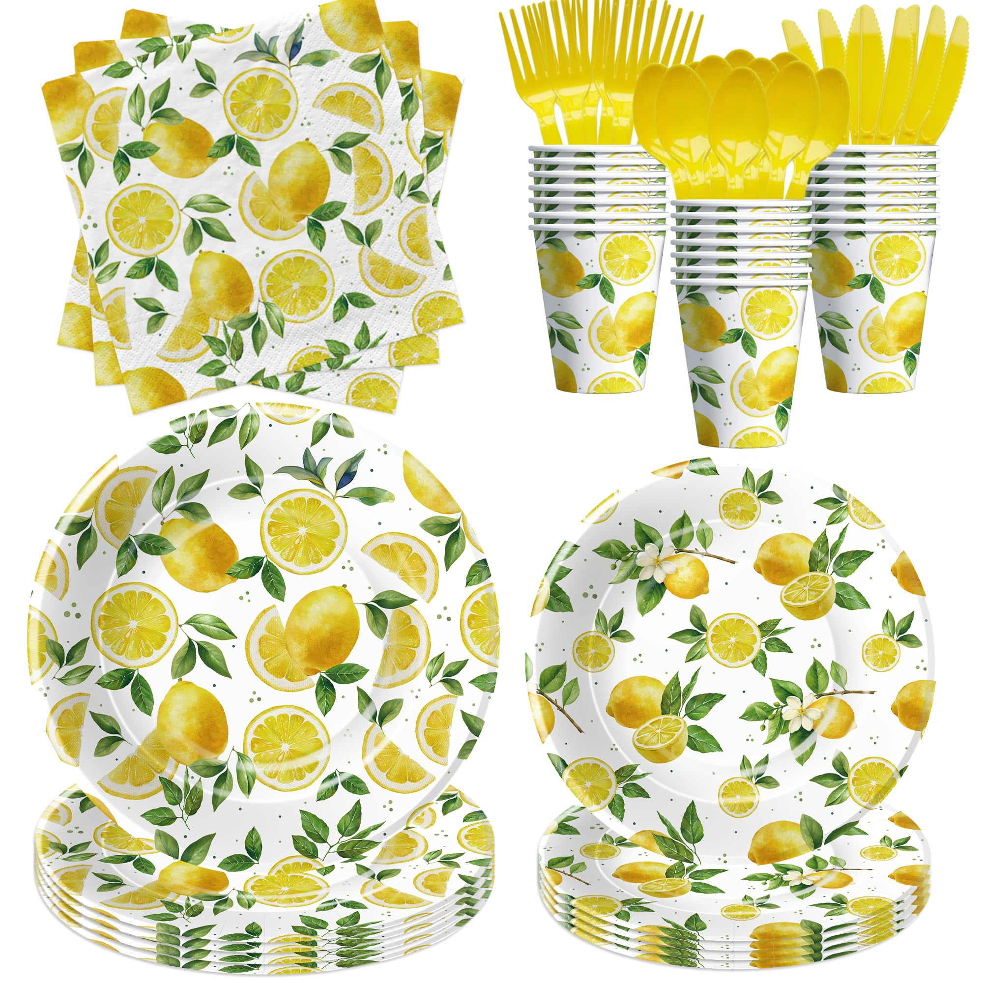 Suhelkit Lemon Party Decorations RRF12 Tableware - Disposable Lemon ...