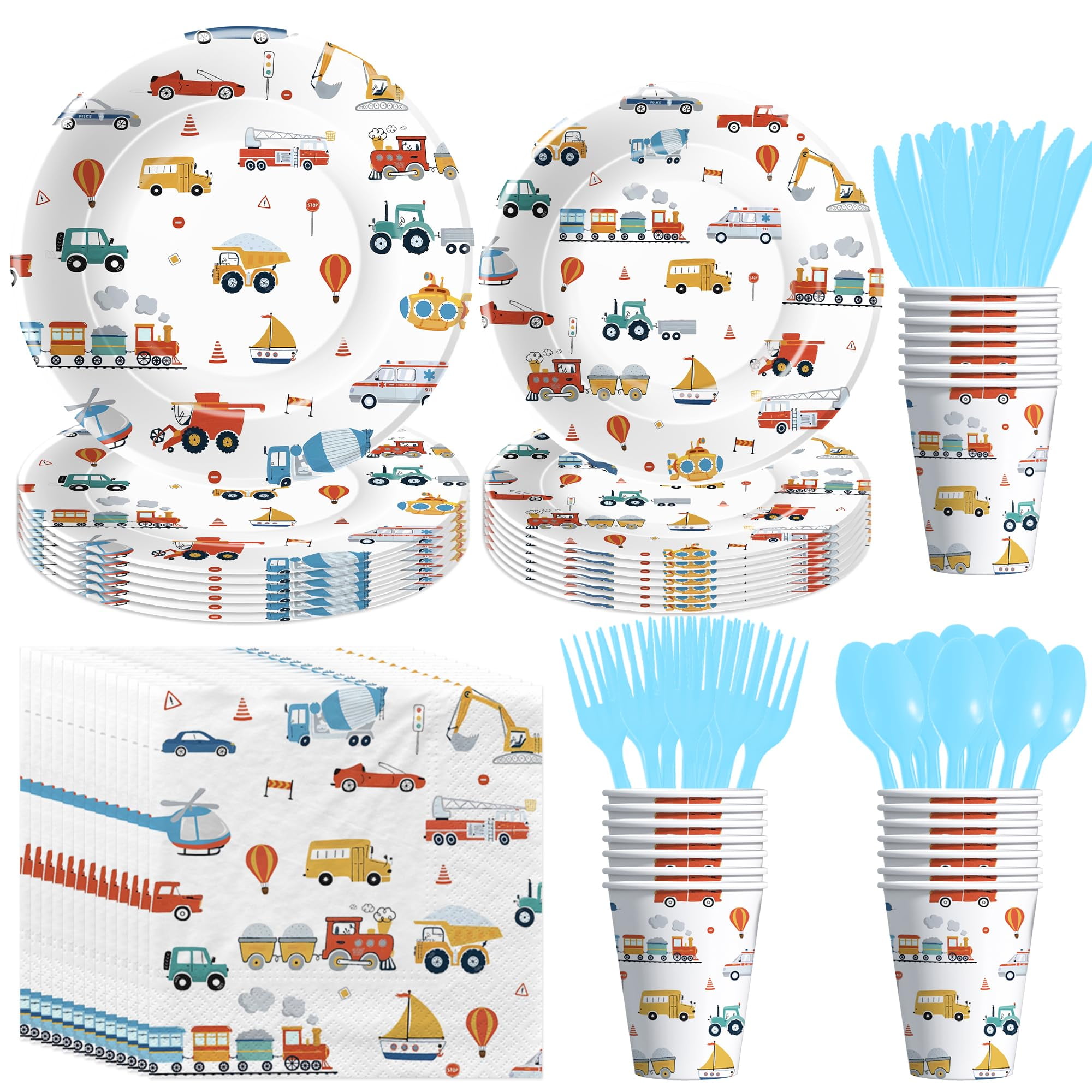 Suhelkit Transportation Birthday OIF8 Decorations Tableware - Traffic ...