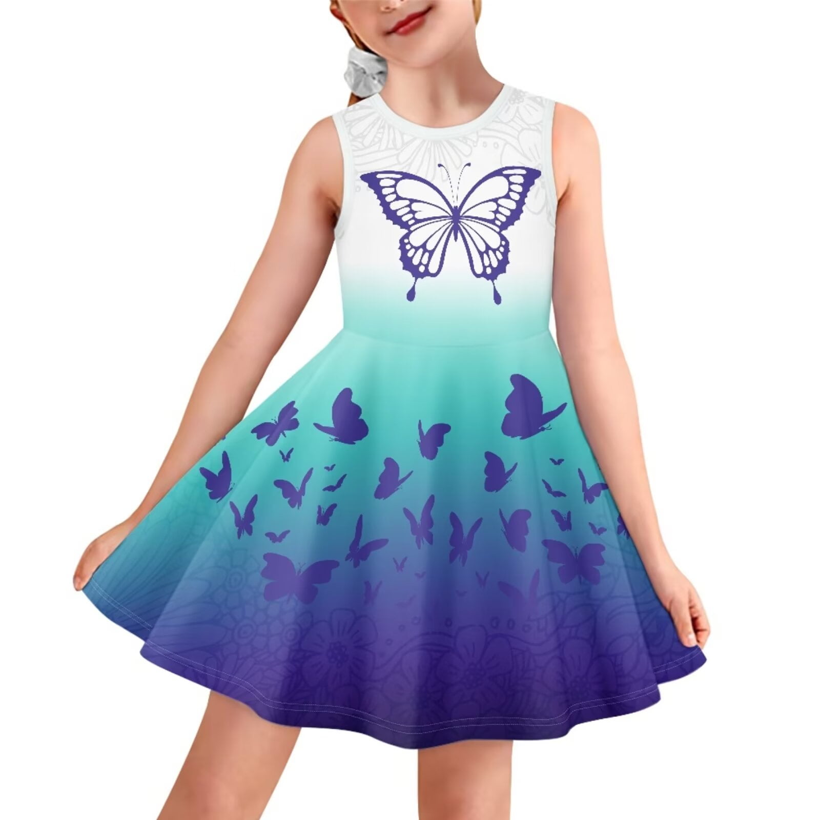 Suhoaziia Aesthetic Butterfly Skater Dress Toddler Girl Dress Up ...