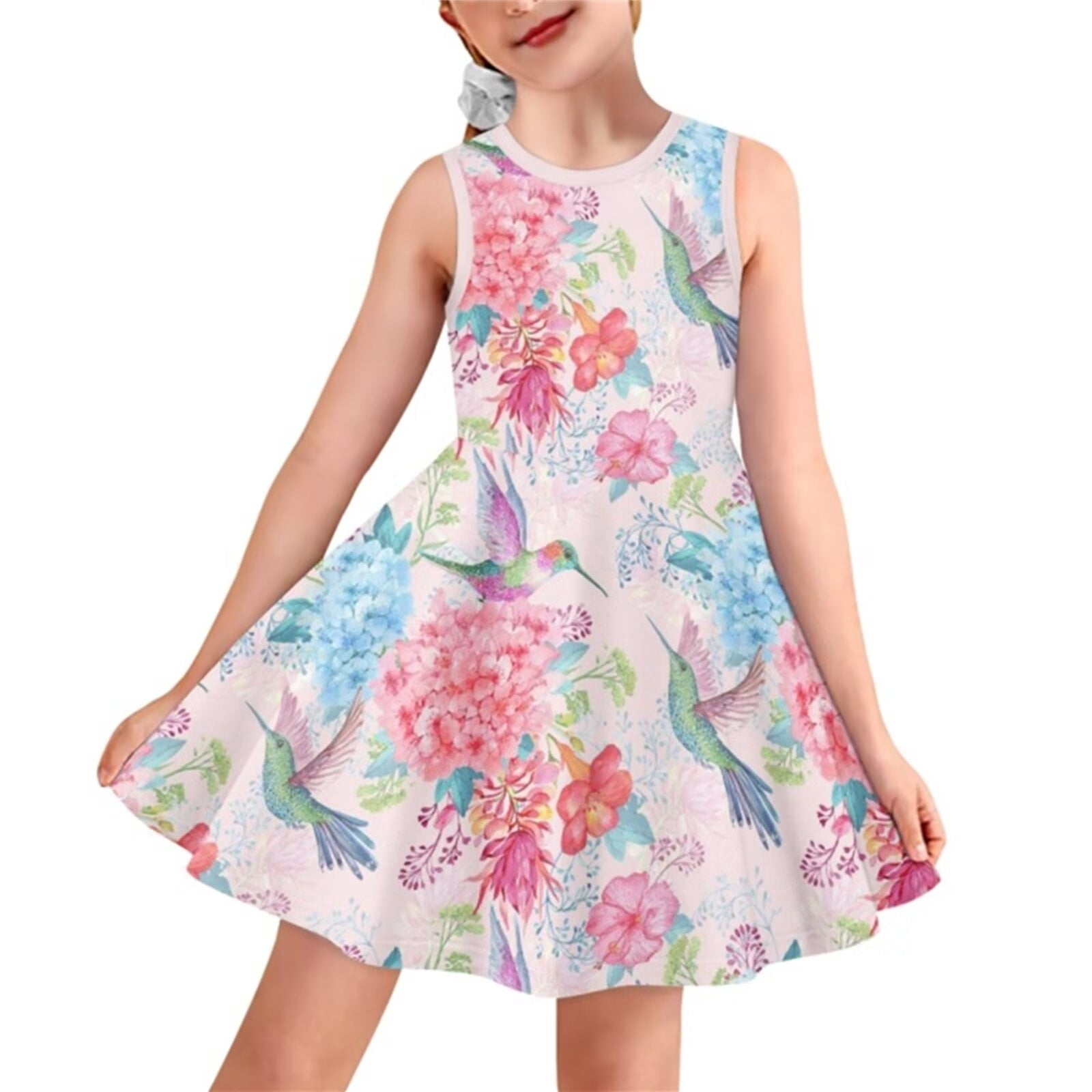 Suhoaziia Baby Girl Twirl Dress Bodysuit Swing Skater Midi Dress ...