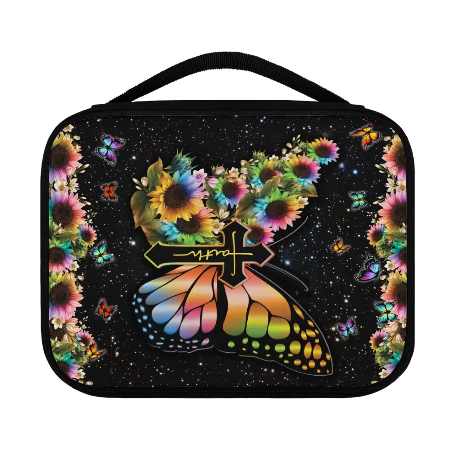 Suhoaziia Butterfly Cross Large Bible Bags for Men Casual Personalized ...