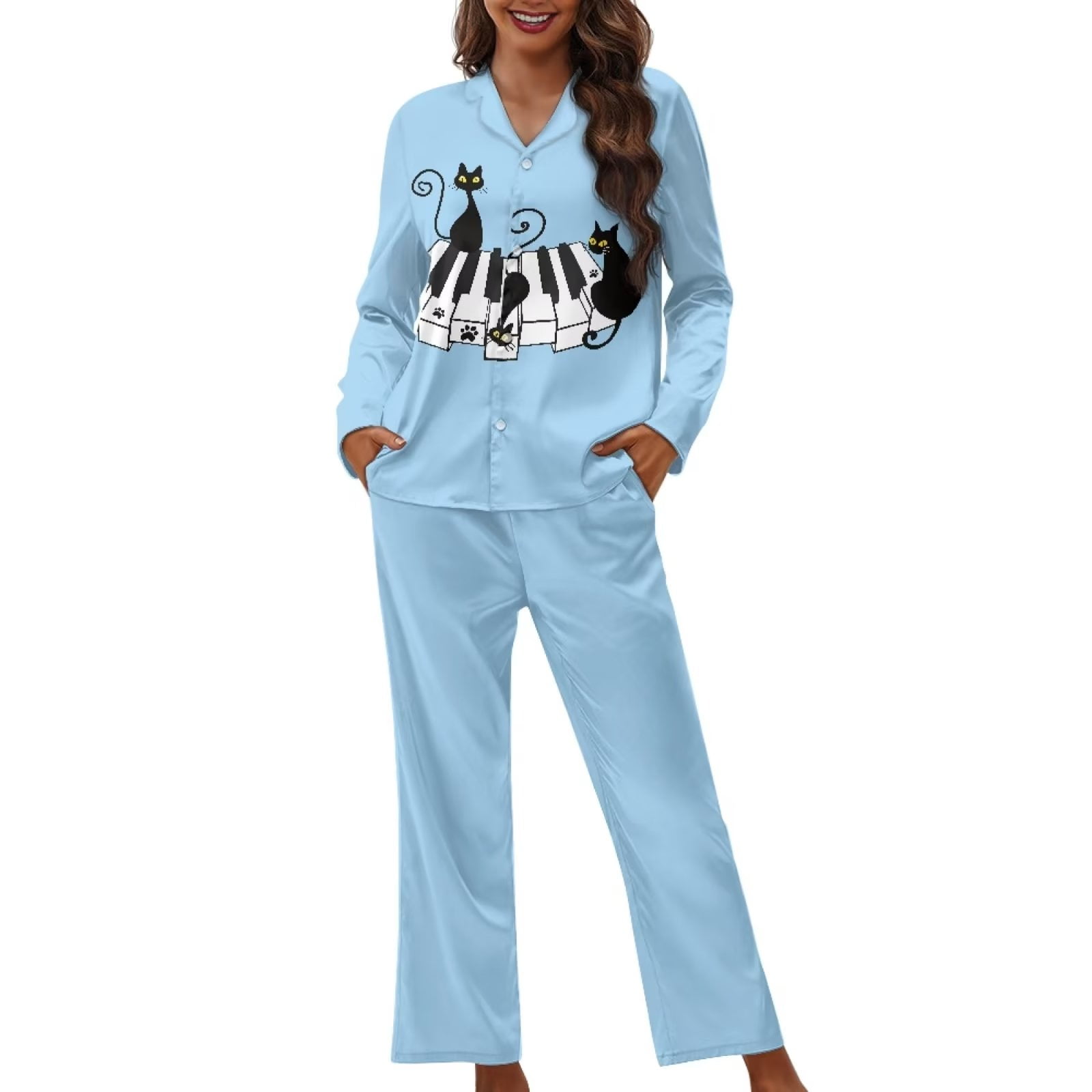 Suhoaziia Comfy Pajamas for Women Set Fashion Loose Fit Skin Friendly ...