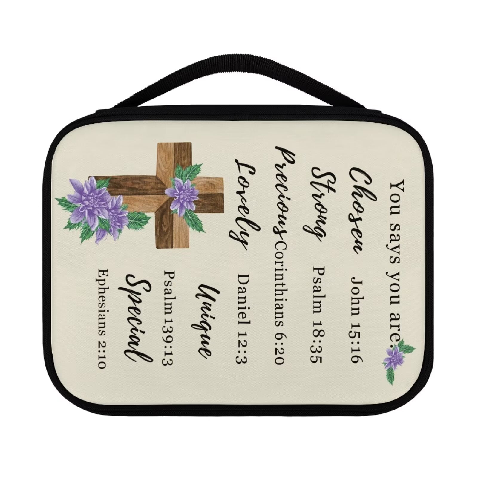 Suhoaziia Cross Flower Bible Tote Bags for Women Organizer Dirt ...