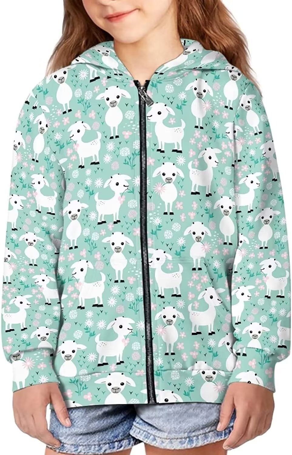 Suhoaziia Girls Zip Up Hoodies with Designs Size 6-7 Years Cartoon ...