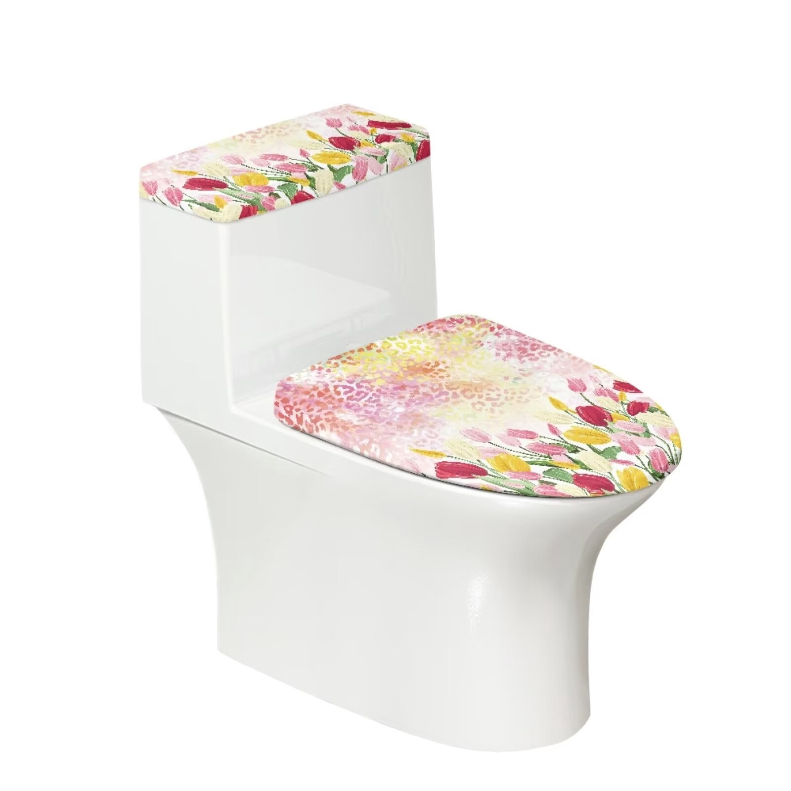 Suhoaziia Happy Easter Tulip Toilet Lid Covers for Bathroom Stain ...