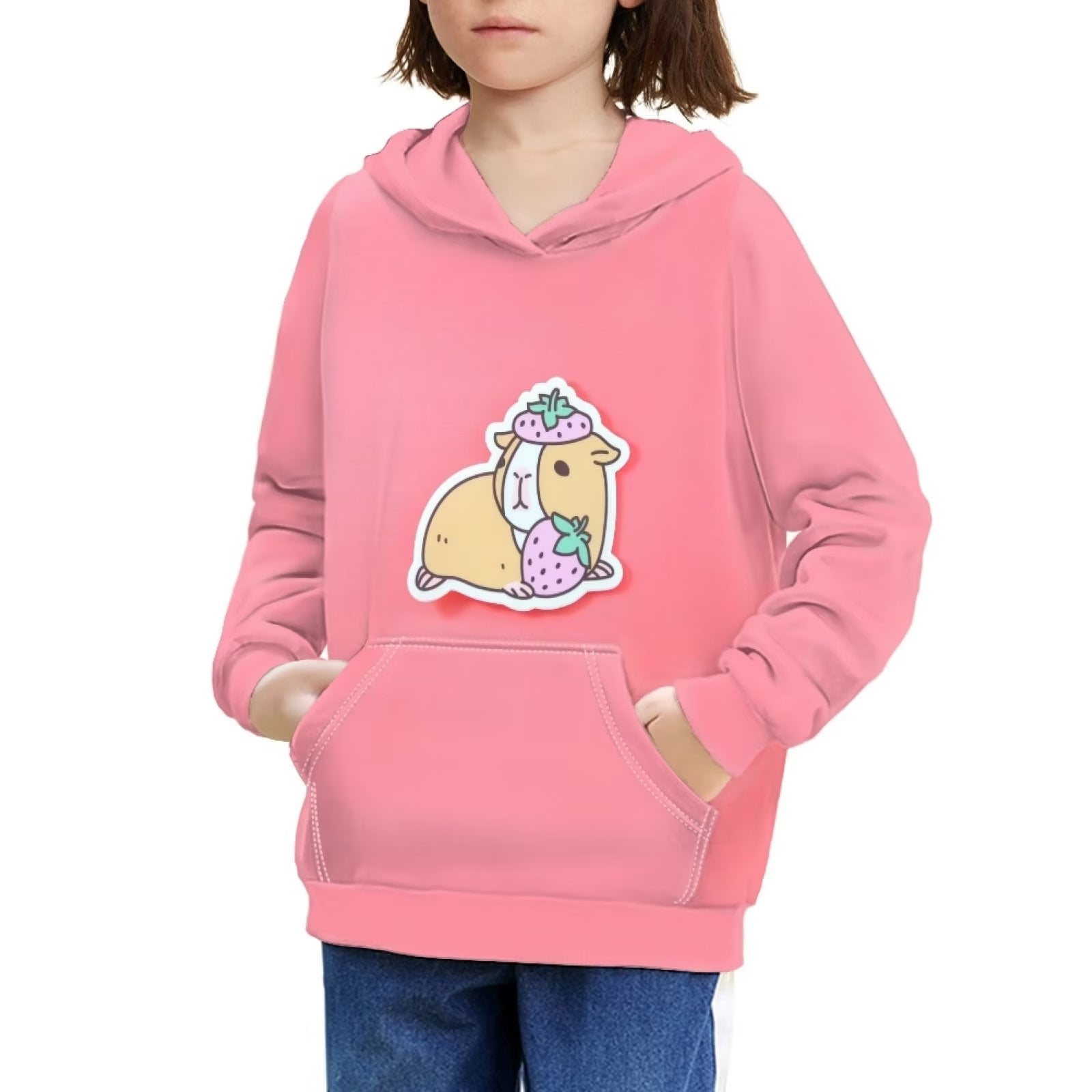 Suhoaziia Hoodies with Designs for Kids Girls 14-16 Cute Pink Guinea ...