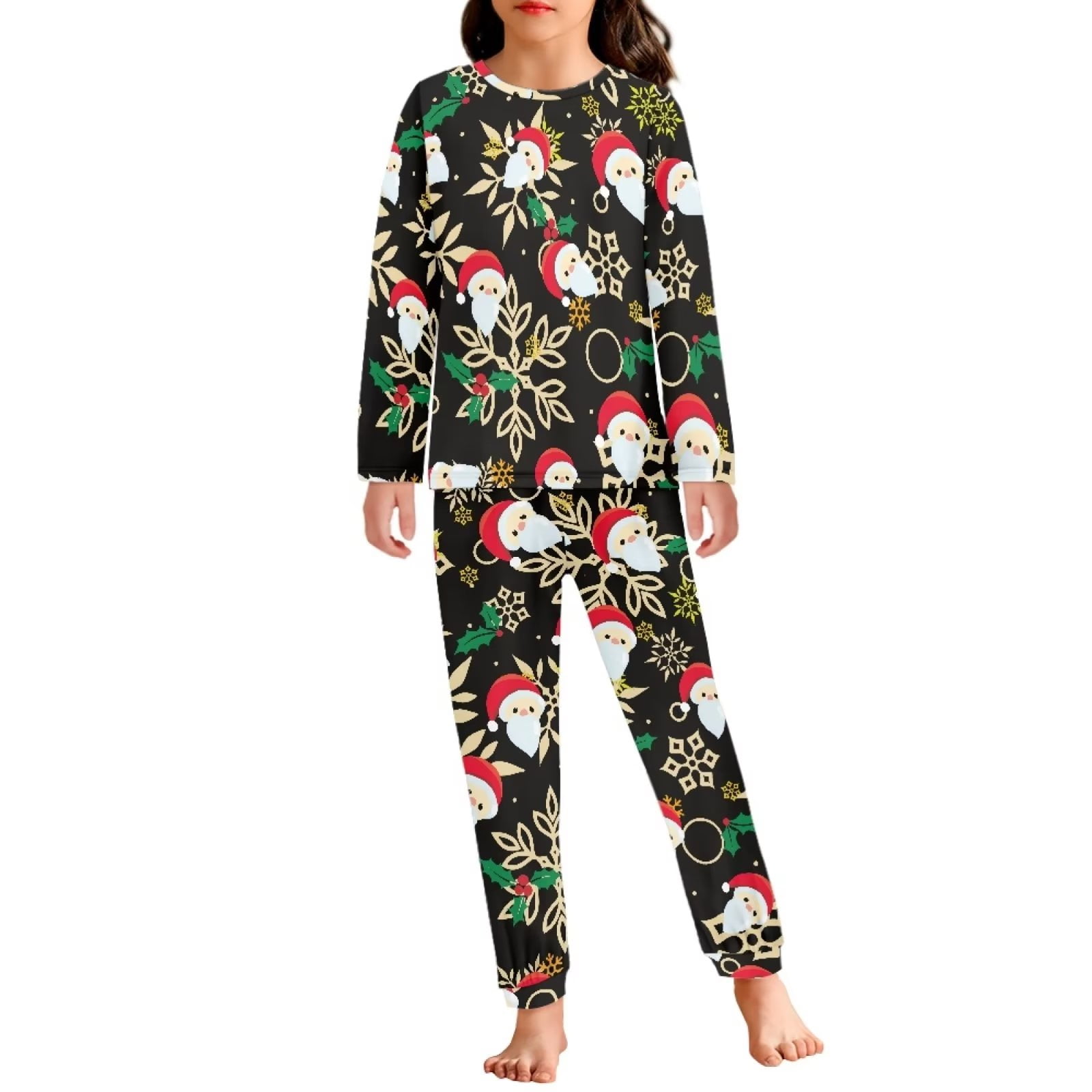 Suhoaziia Kid Pajama Pants Lightweight Outfits Cozy Up Durable Daily Wear Long Sleeve Top ...