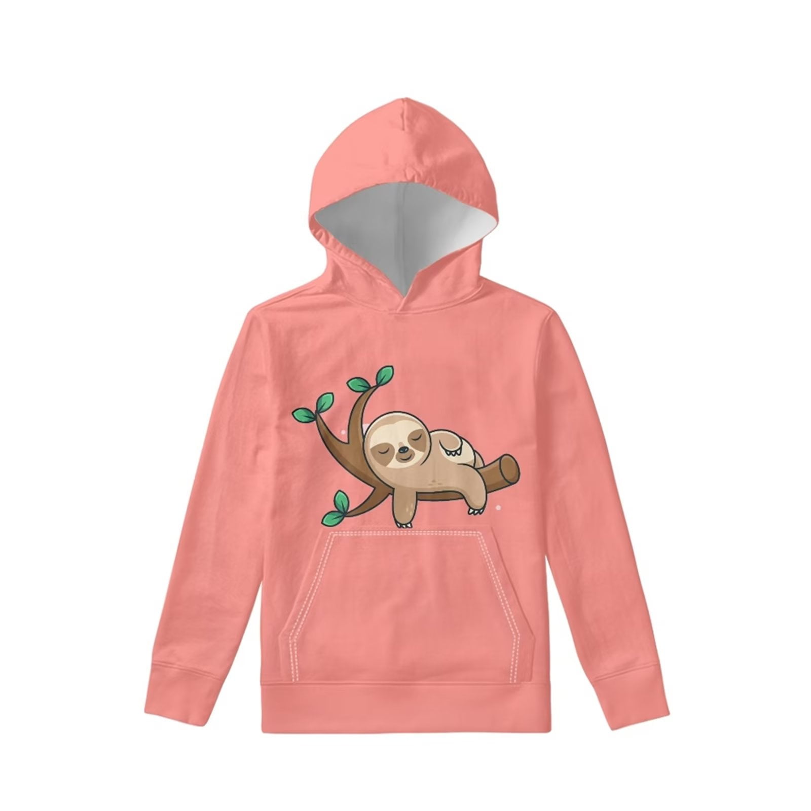 Suhoaziia Kids Hoodies for Girls 14-16 Red Lovely Cartoon Sloth Print ...