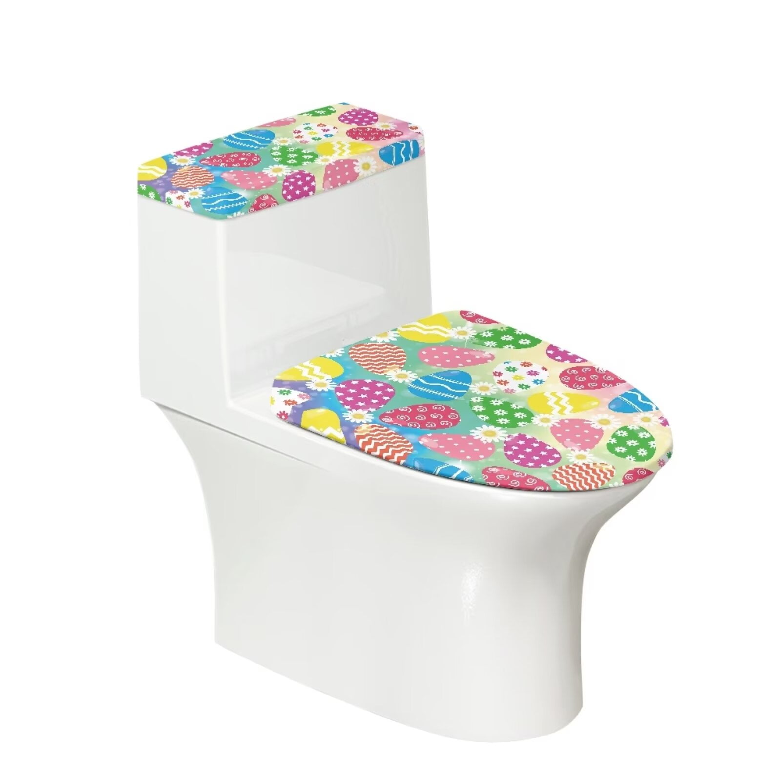 Suhoaziia Painted Eggshell Toilet Lid Cover Set 2 Piece Toilet Lid ...