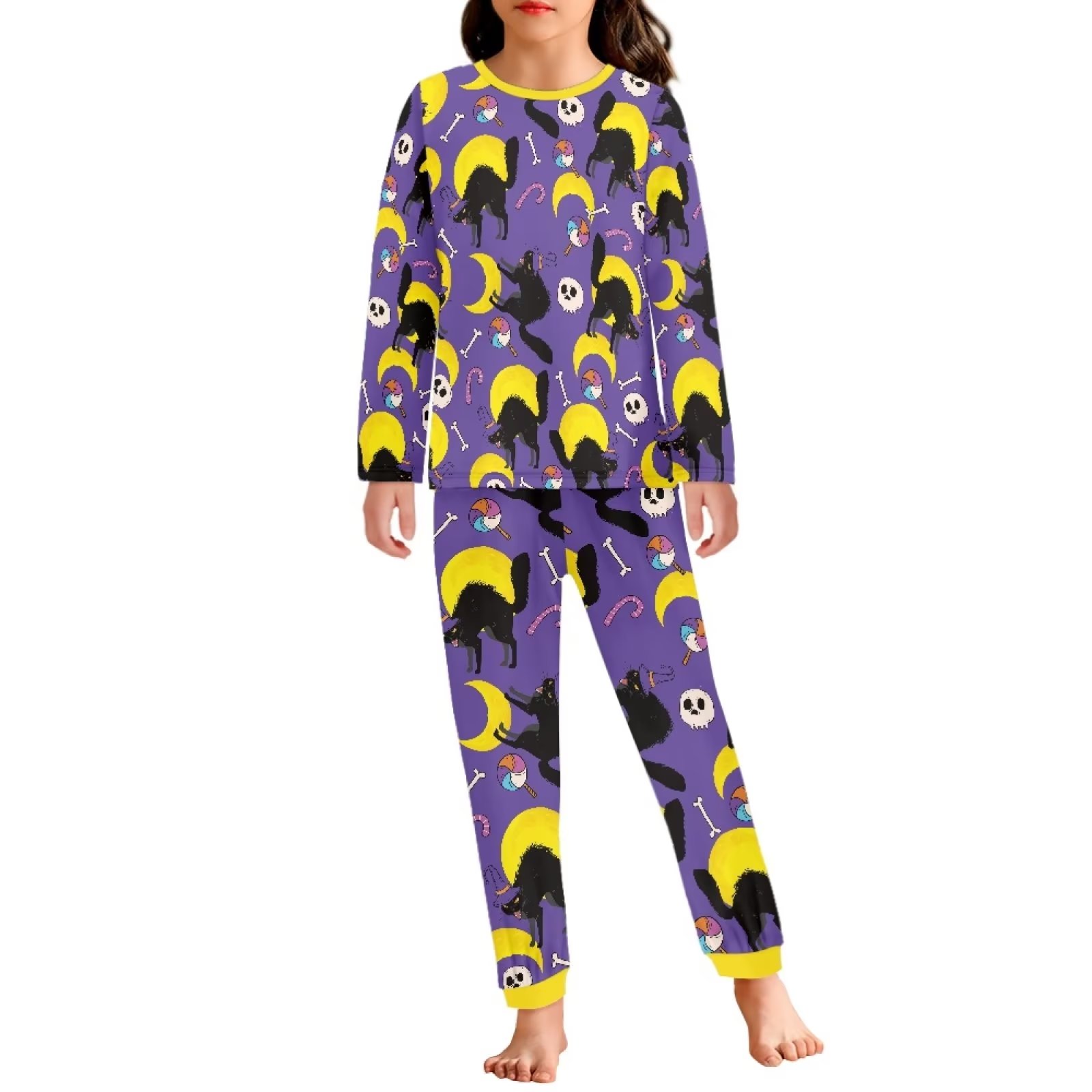 Suhoaziia Pajamas Set for Boys Soft Comfortable Jogger Halloween Moon ...
