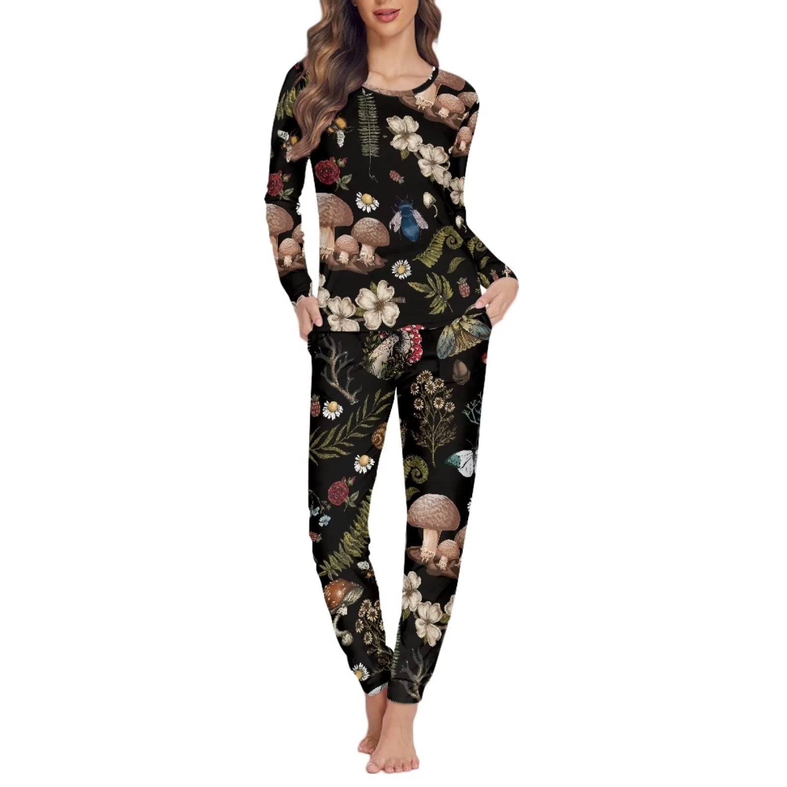 Suhoaziia Pajamas for Women Set Full-length Multi-Season Aesthetic ...