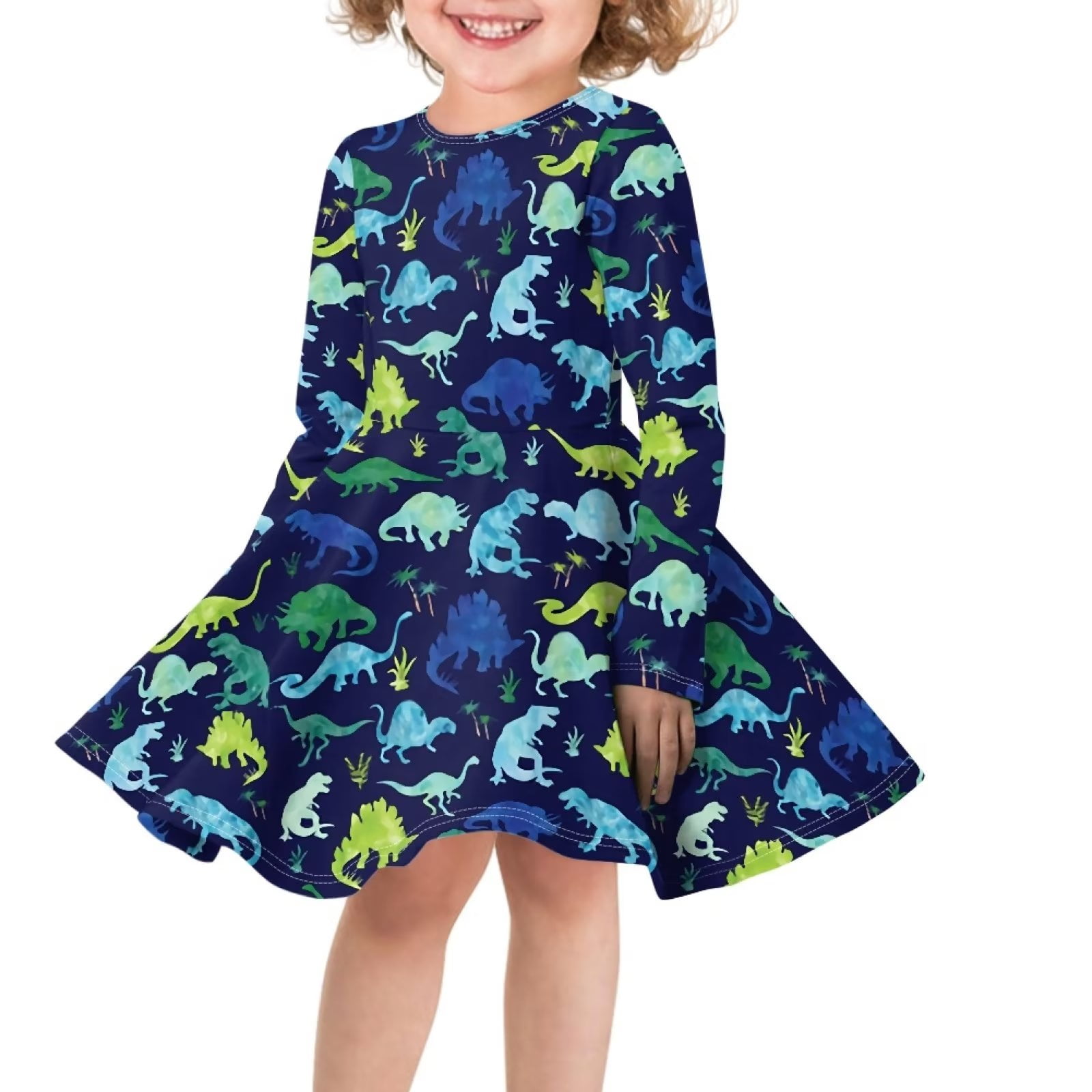 Suhoaziia Pleat Dress Up Clothes for Little Girls Cartoon Dinosaur ...