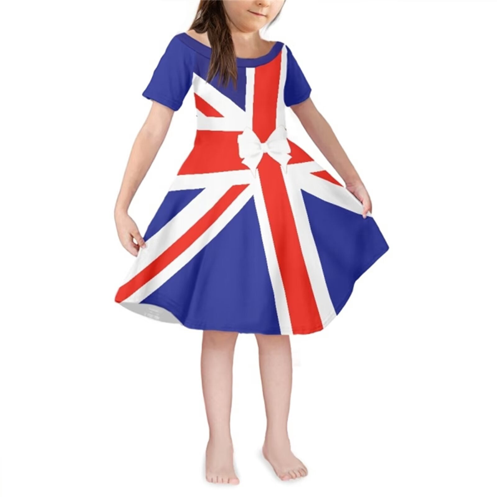 Suhoaziia Princess Dress Up for Girls Girls Short Sleeve Swing Skater ...