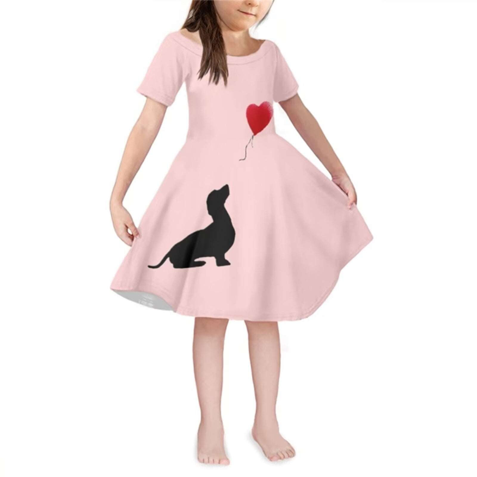 Suhoaziia Skater Dress Toddler Girl Dachshund Balloon Adorable Durable ...