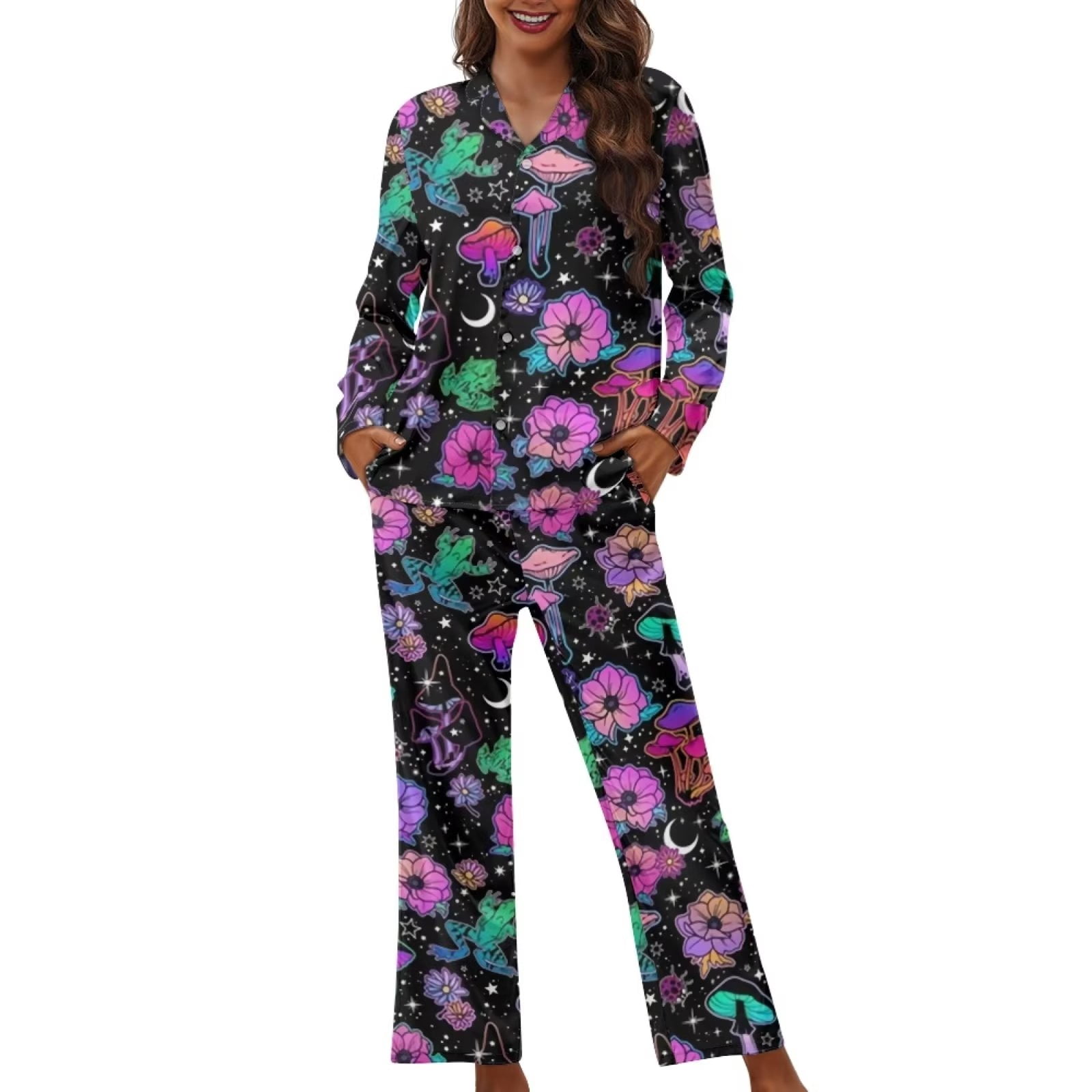 Suhoaziia Sleepwear for Women Pajamas Set Daily Wear Print Graphic ...