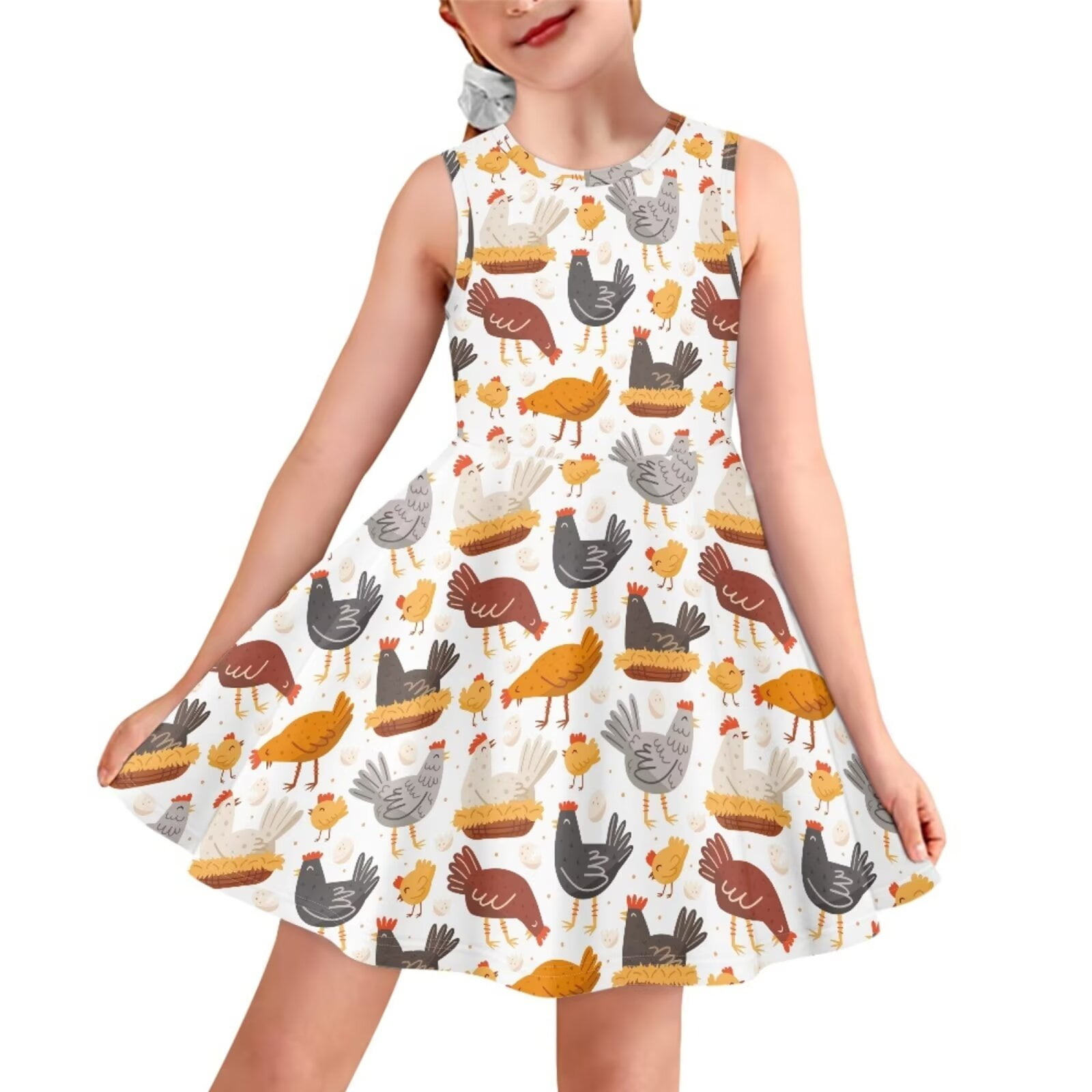Suhoaziia Twirl Bodysuit Dress Baby Chicken Family Casual Loose Tank ...