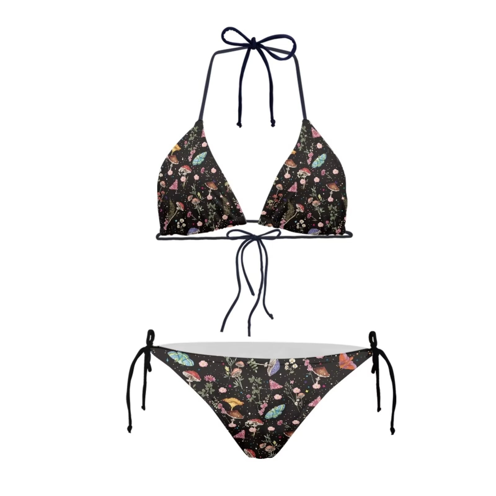 Suhoaziia Women Bikinis Two Piece Set Cheeky Aesthetic Plant Botanical