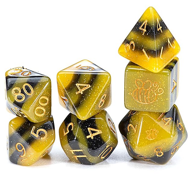 Sui Generis Electric Bumble Bee Dice Set, 7 Pieces - Walmart.com