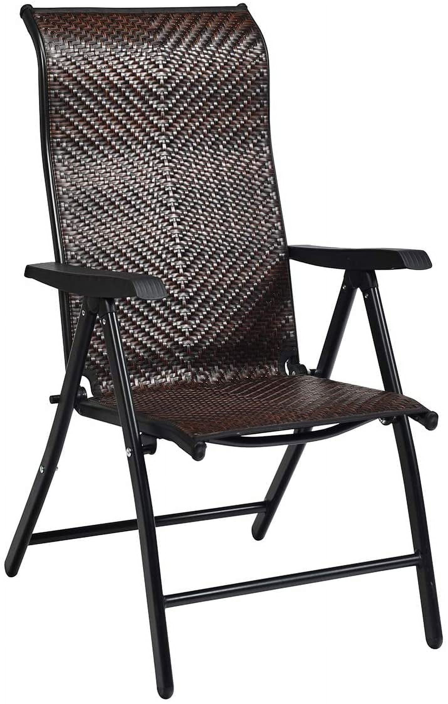 SuiYuan Patio Rattan Folding Chair, Outdoor Wicker Portable Camping ...