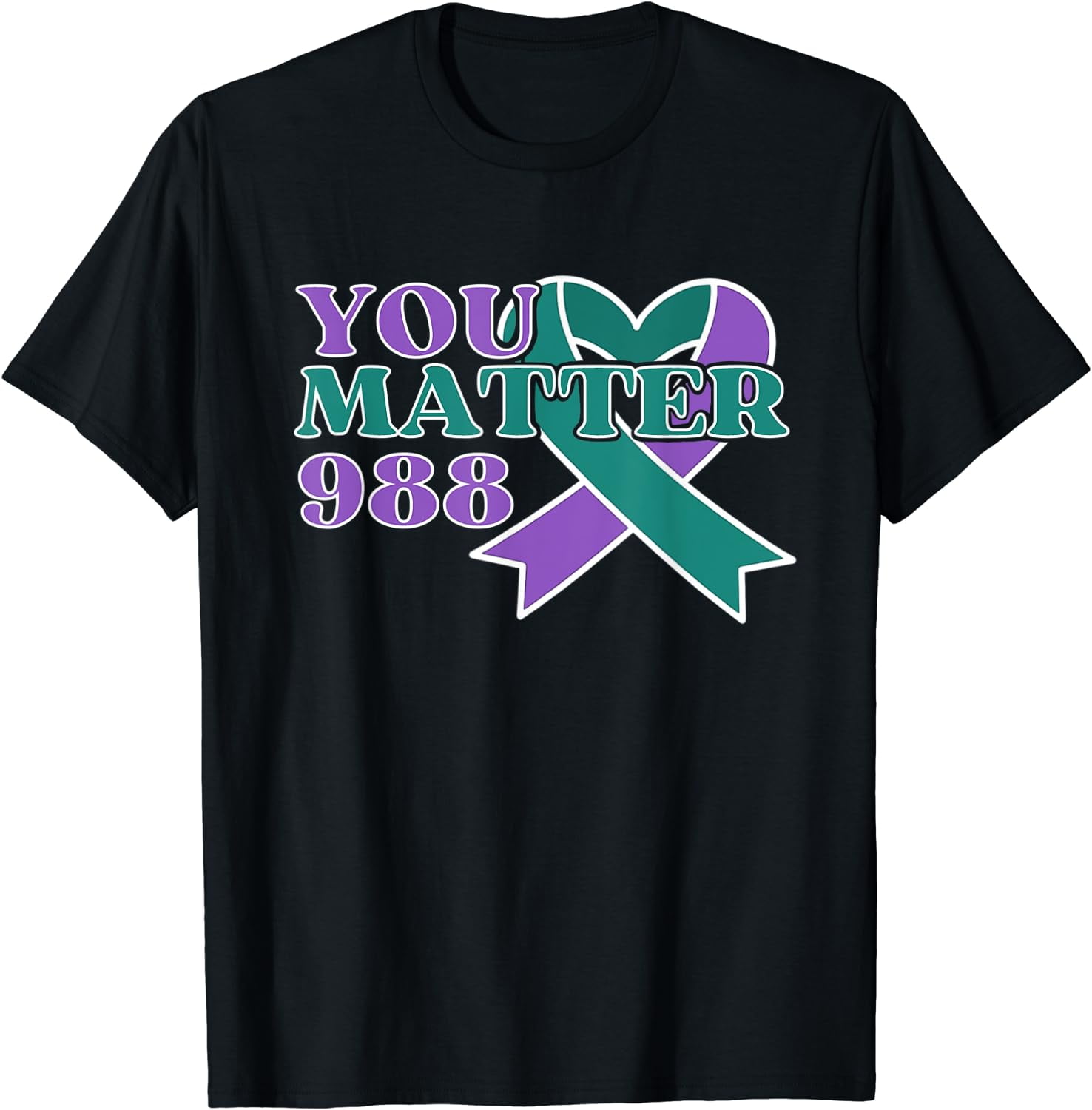 Suicide Prevention 988 You Matter Awareness Ribbon T-Shirt - Walmart.com