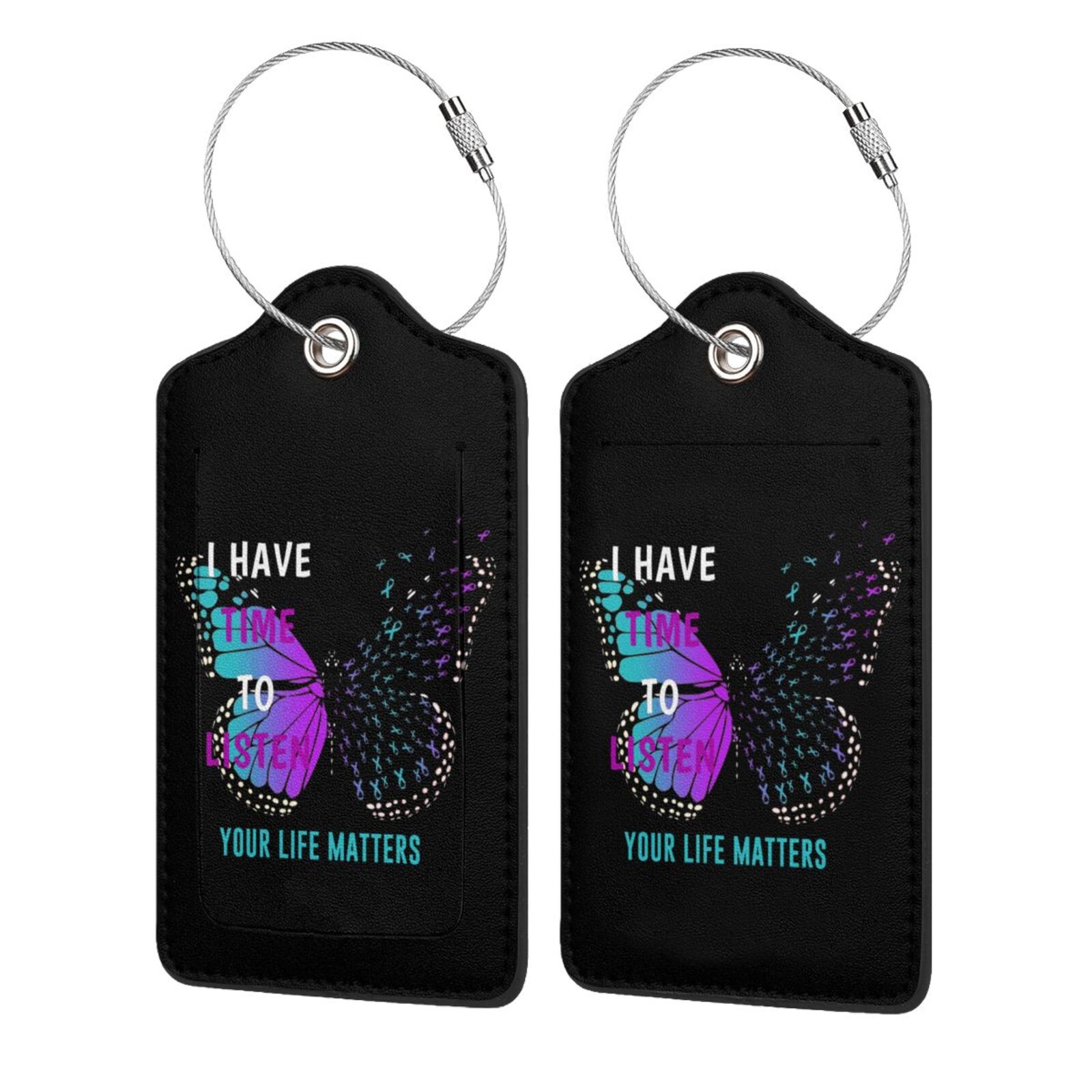 Suicide Prevention Awareness Luggage Tags for Suitcase PU Privacy Cover ...