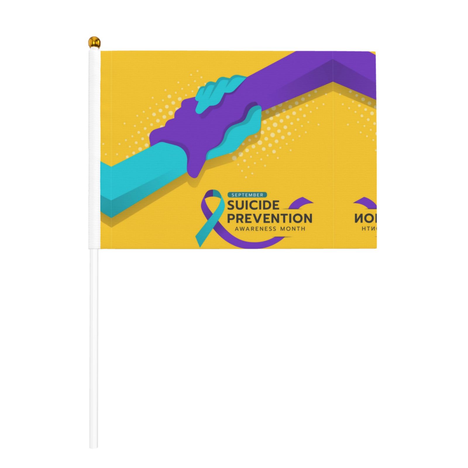 Suicide Prevention Awareness Month Purple Ribbon Flag Small Mini Hand ...