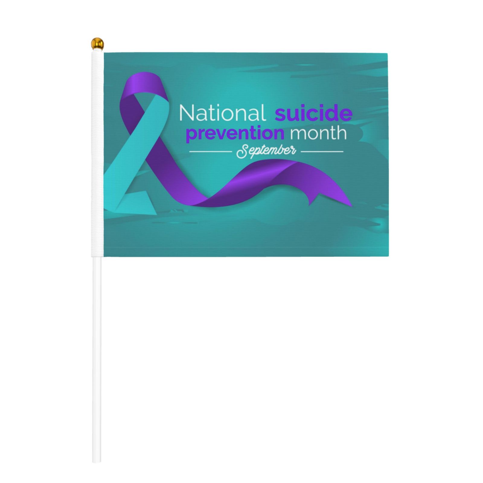 Suicide Prevention Awareness Month Purple Ribbon Flag Small Mini Hand ...