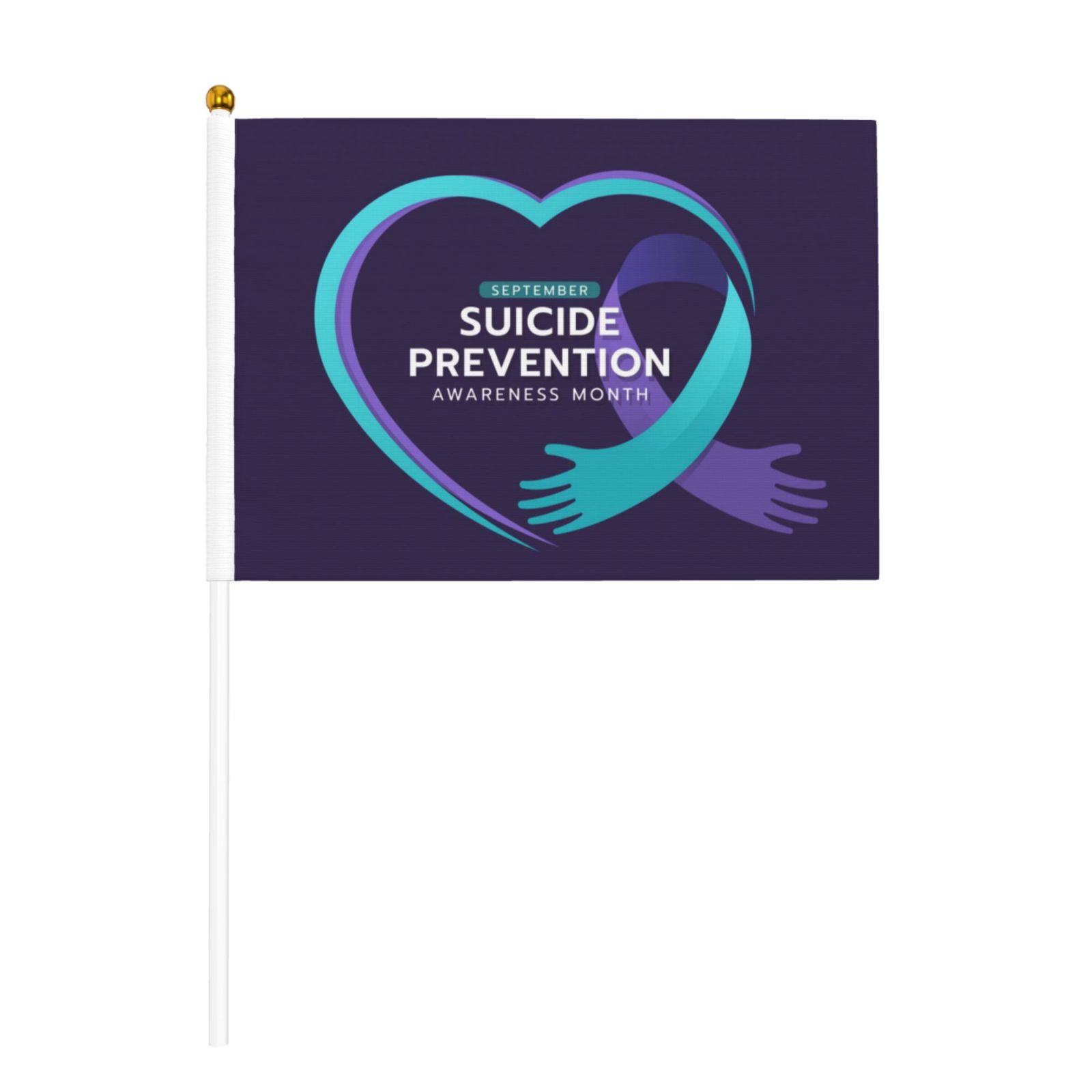 Suicide Prevention Awareness Month Purple Ribbon Flag Small Mini Hand ...