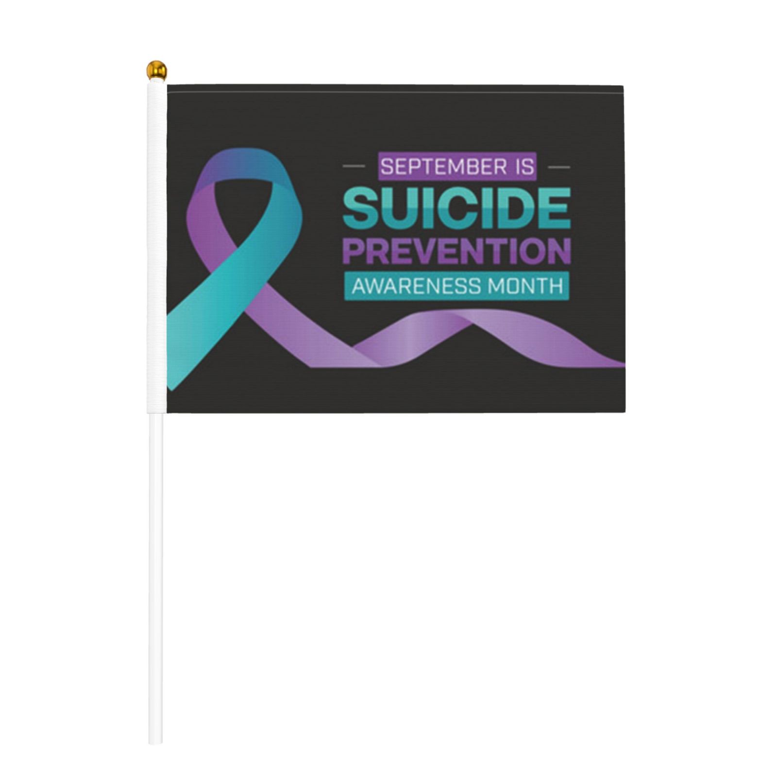 Suicide Prevention Awareness Month Purple Ribbon Flag Small Mini Hand ...
