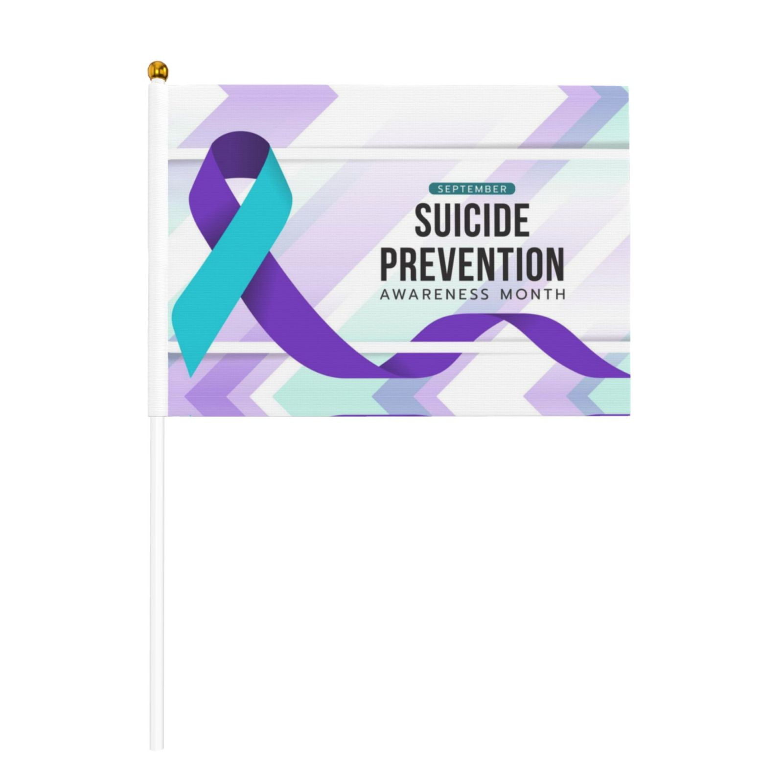 Suicide Prevention Awareness Month Purple Ribbon Flag Small Mini Hand ...
