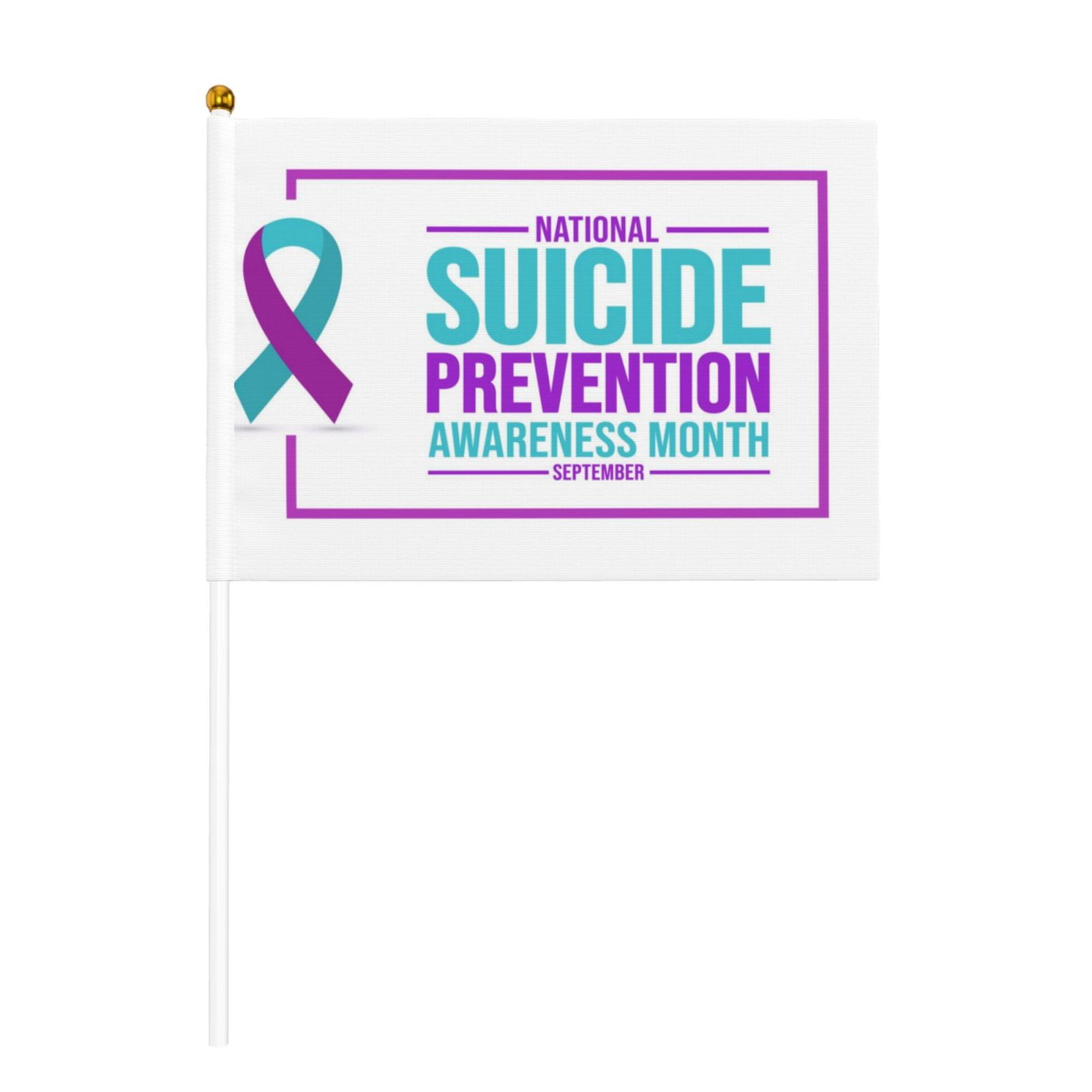 Suicide Prevention Awareness Month Purple Ribbon Flag Small Mini Hand ...